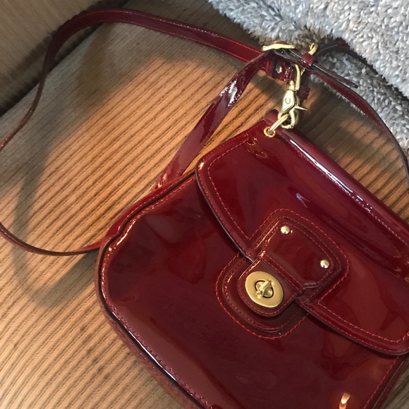 Coach | Bags | Authentic Coach Purse Red Shiny Color | Poshmark